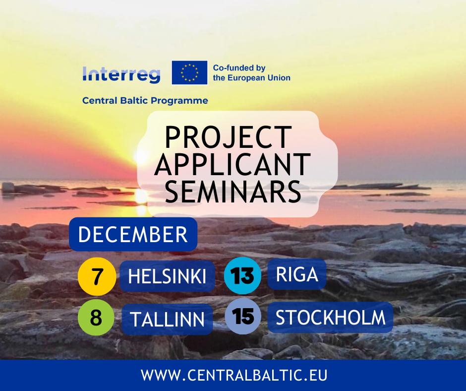 Registration is open for the Project Applicant Seminars - Central Baltic